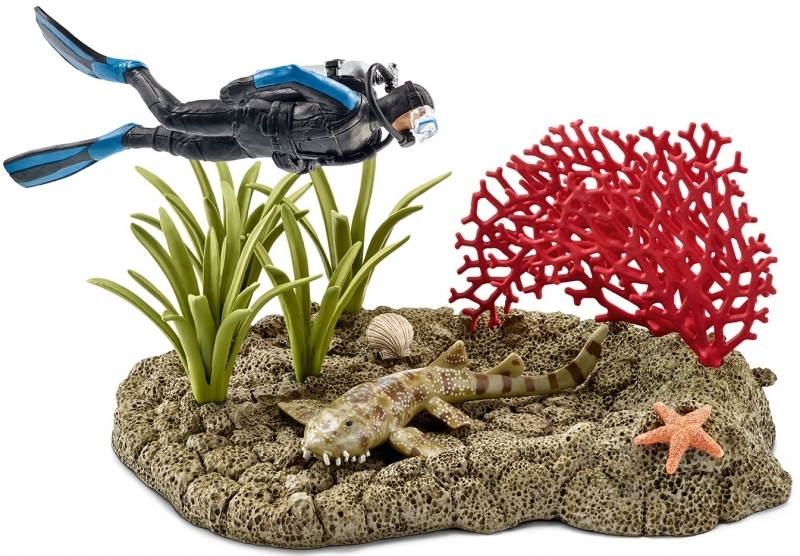Buy Schleich - Diver In Coral Reef 42328