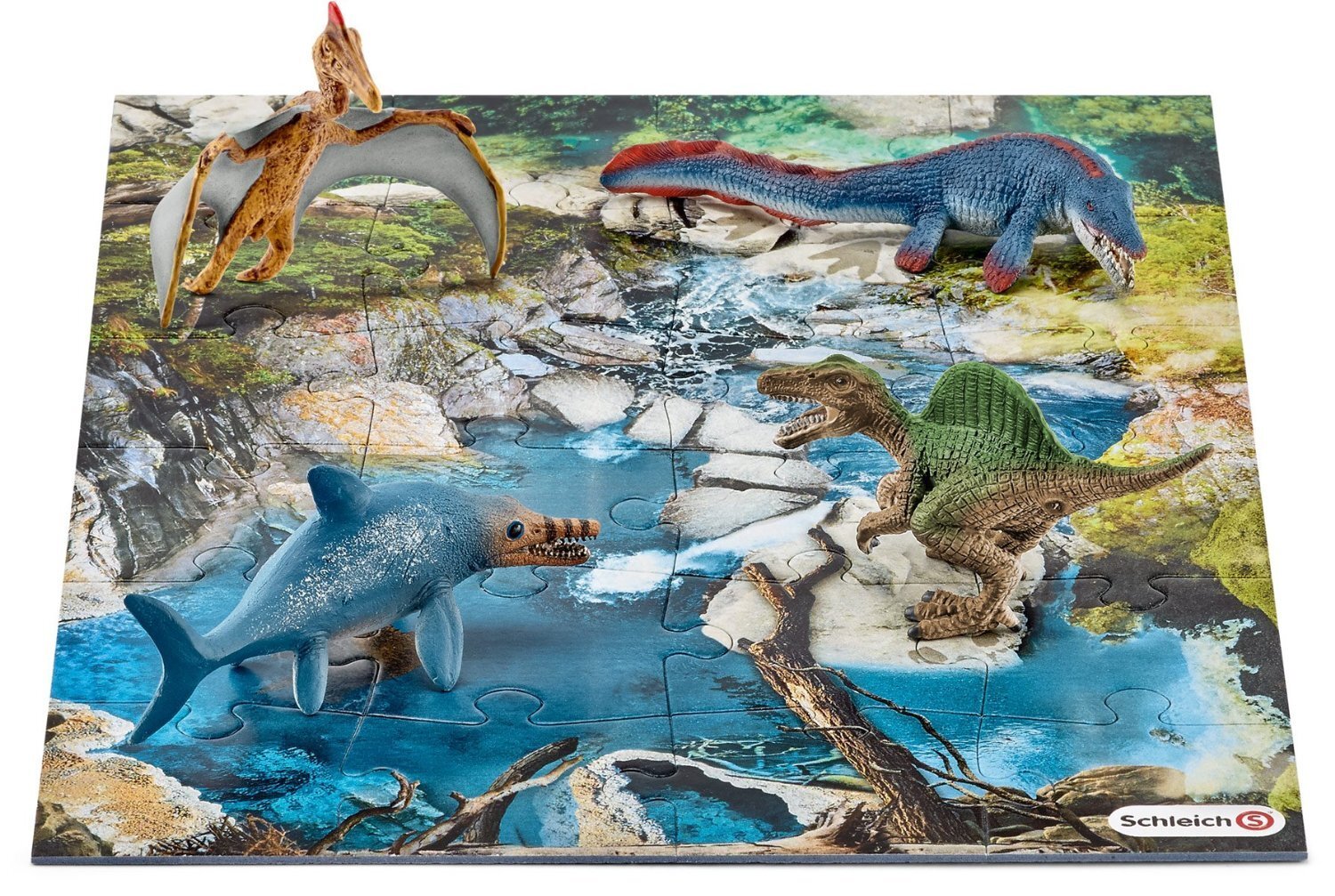 Buy Schleich - Mini Dinosaurs With Water Hole Puzzle 42330